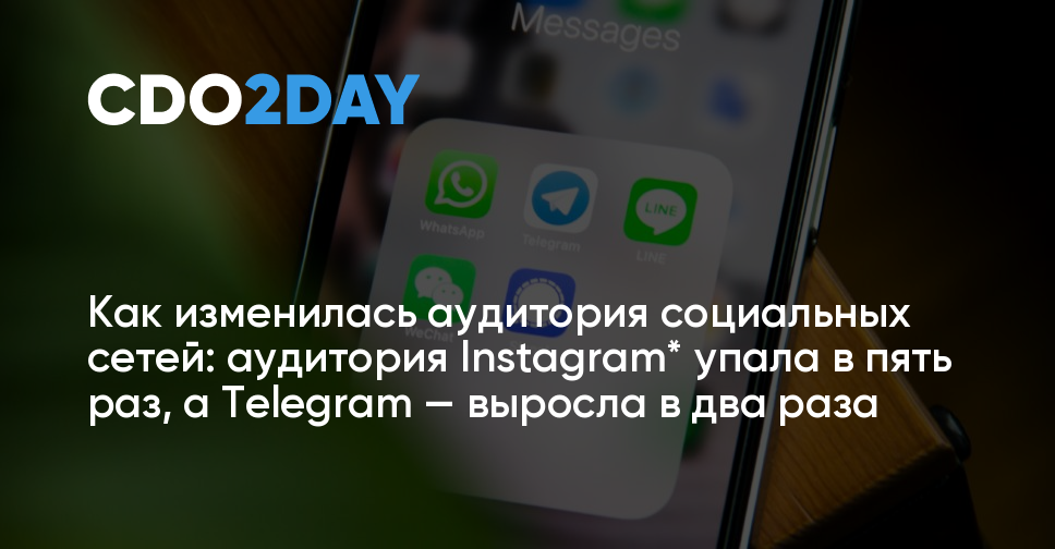 Как изменилась аудитория социальных сетей: аудитория Instagram* упала в пять раз, а Telegram ...